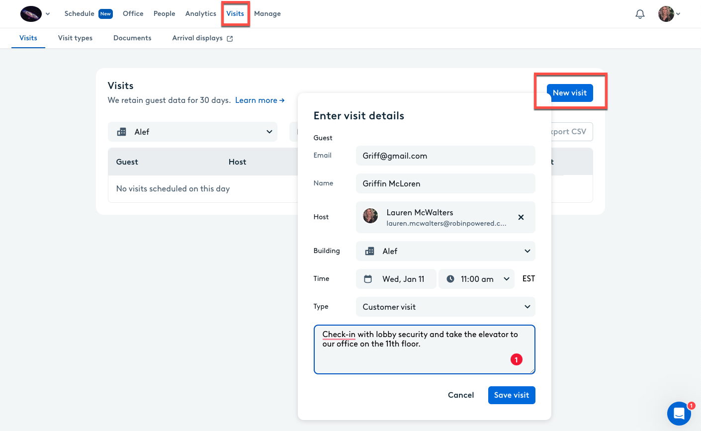 How to invite visitors to the workplace – Robin Help Center