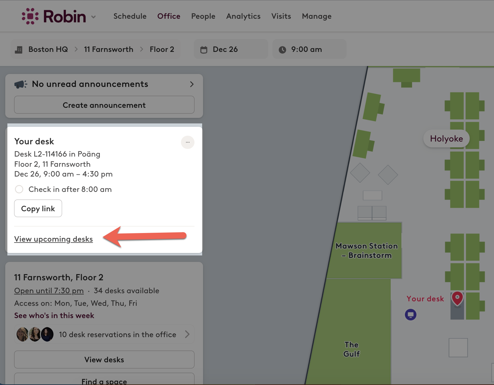 How to book a desk using the web dashboard – Robin Help Center