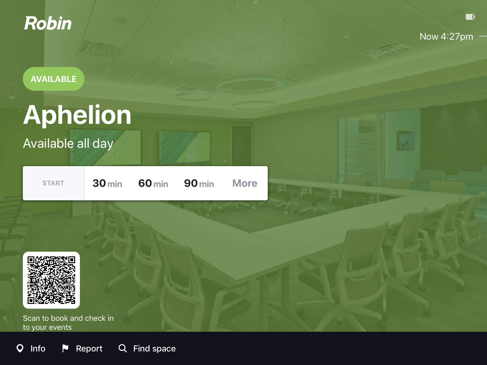 Get to know the meeting room display – Robin Help Center