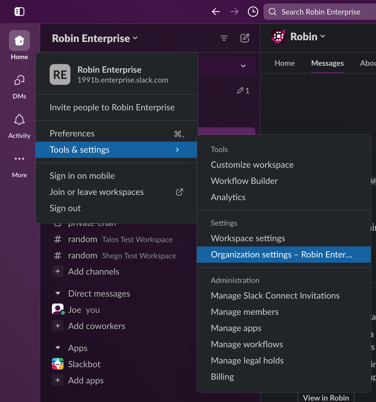 Slack Enterprise Grid – Robin Help Center