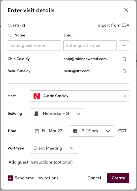 How to invite visitors to the workplace – Robin Help Center