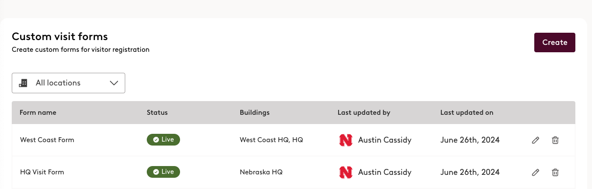 Create custom visitor registration forms – Robin Help Center