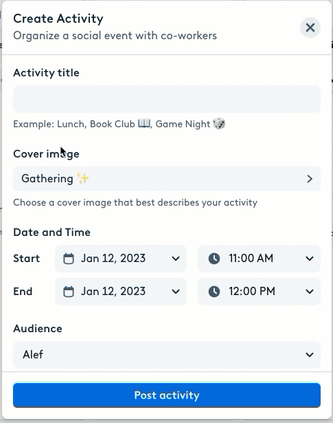 How to create office activities – Robin Help Center