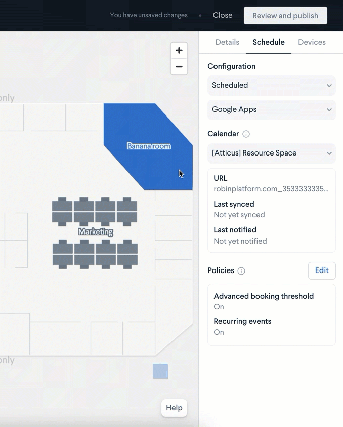 Step 4: Set up spaces – Robin Help Center