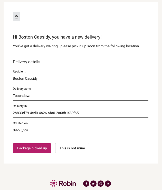 How to log a new delivery & notify the recipient – Robin Help Center