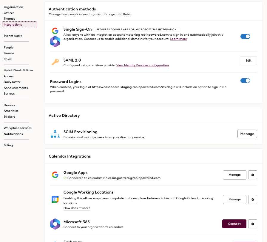 Admin Controls: Notifications, Integrations, and SCIM Settings – Robin Help Center